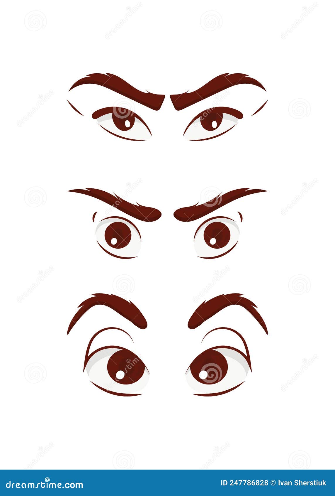 Set of Eyes in Flat Style. Vector Illustration. Isolated on White ...