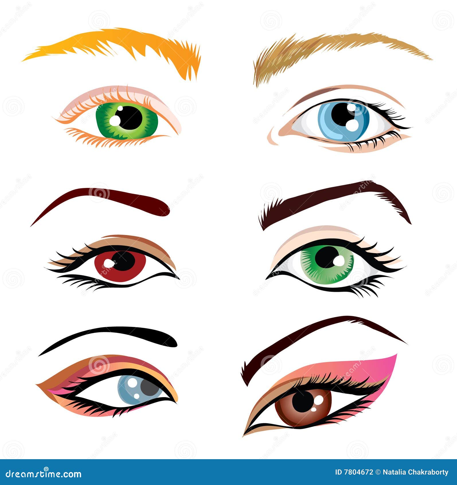 Set of eyes illustration stock vector. Illustration of brown - 7804672