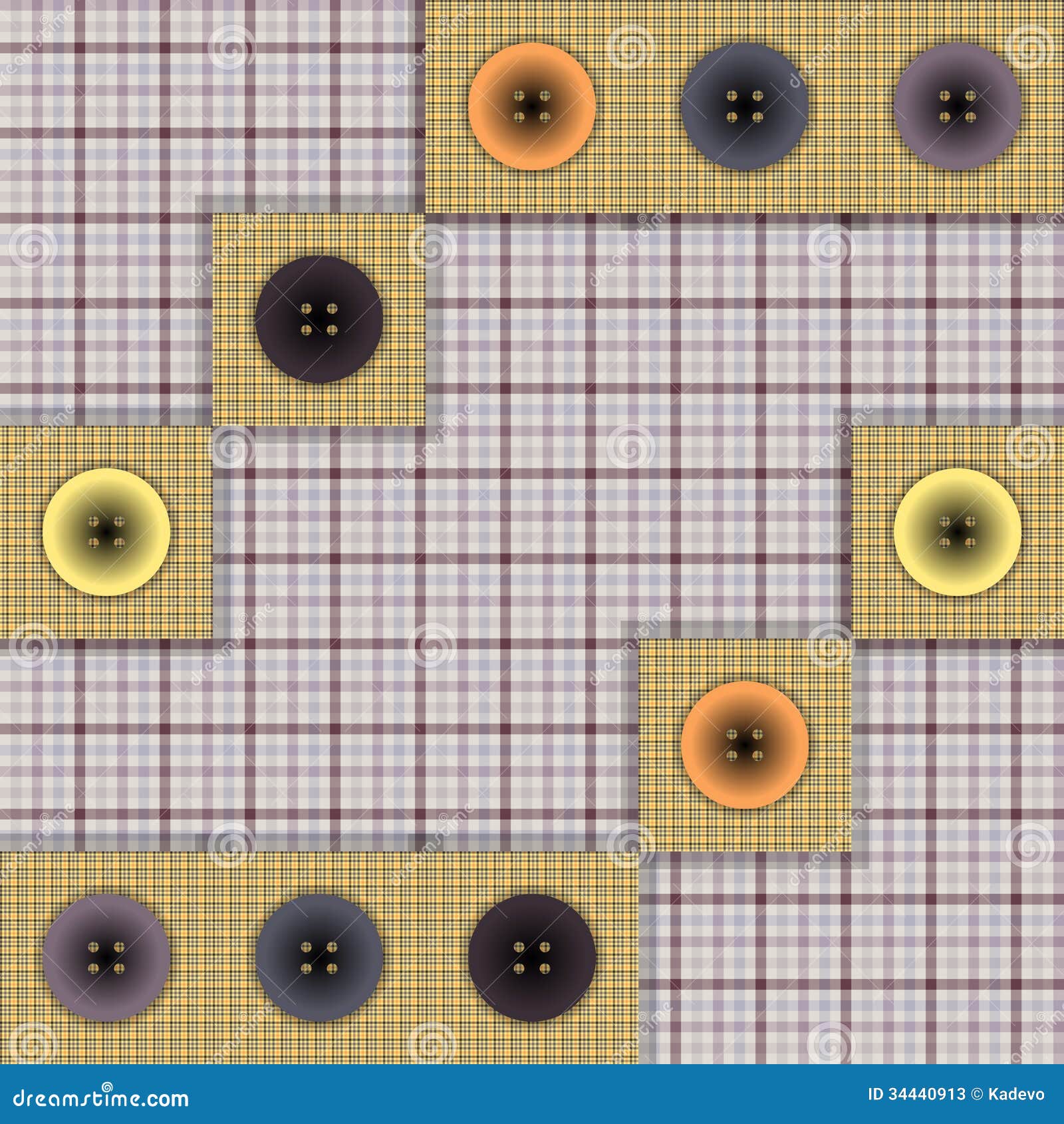 Set of fabric with buttons stock vector. Illustration of geometry ...