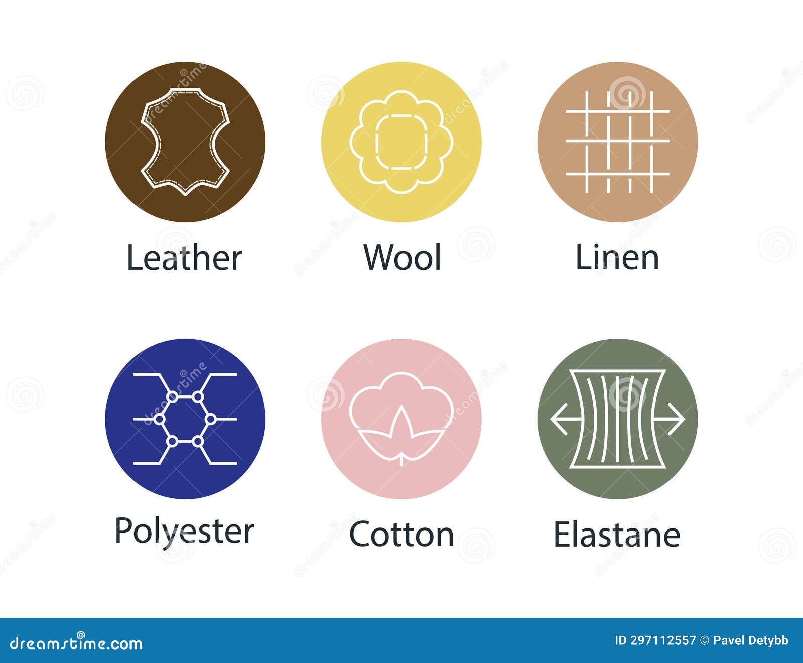 Set of Fabric Types Icon. Vector Illustration. Stock Illustration ...