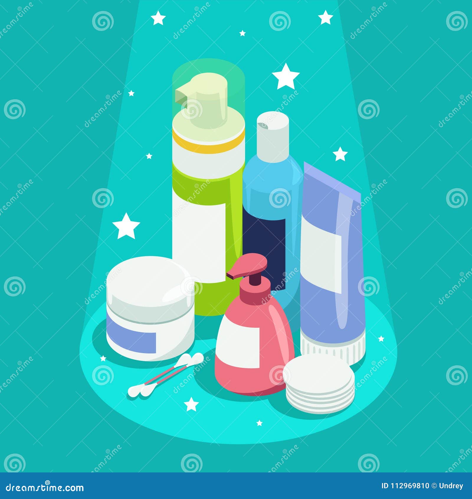 Set of Face and Body Care Products Stock Vector - Illustration of ...