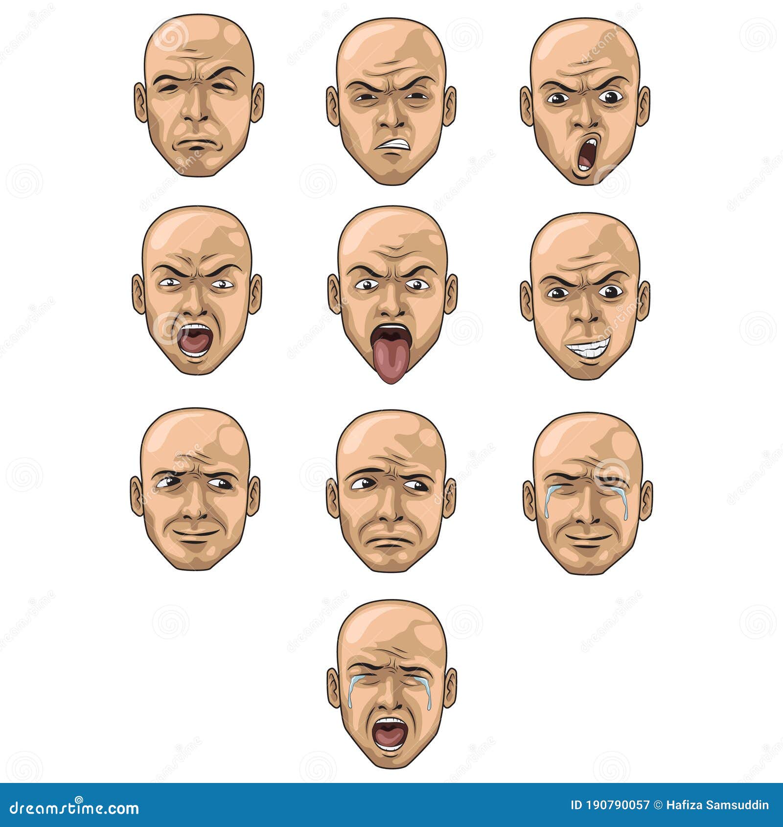 Set of Face Expression Icons. Vector Illustration Decorative Design ...