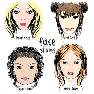 Set of face shapes stock vector. Illustration of design - 58251716