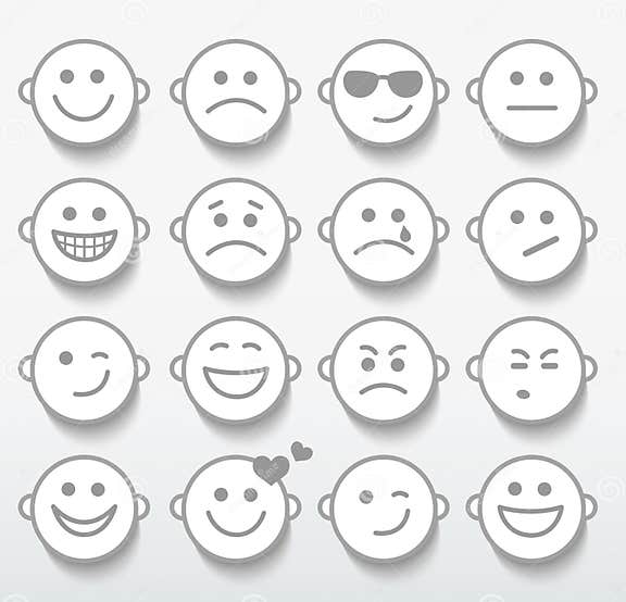 Set of Faces with Various Emotion Expressions. Stock Vector ...