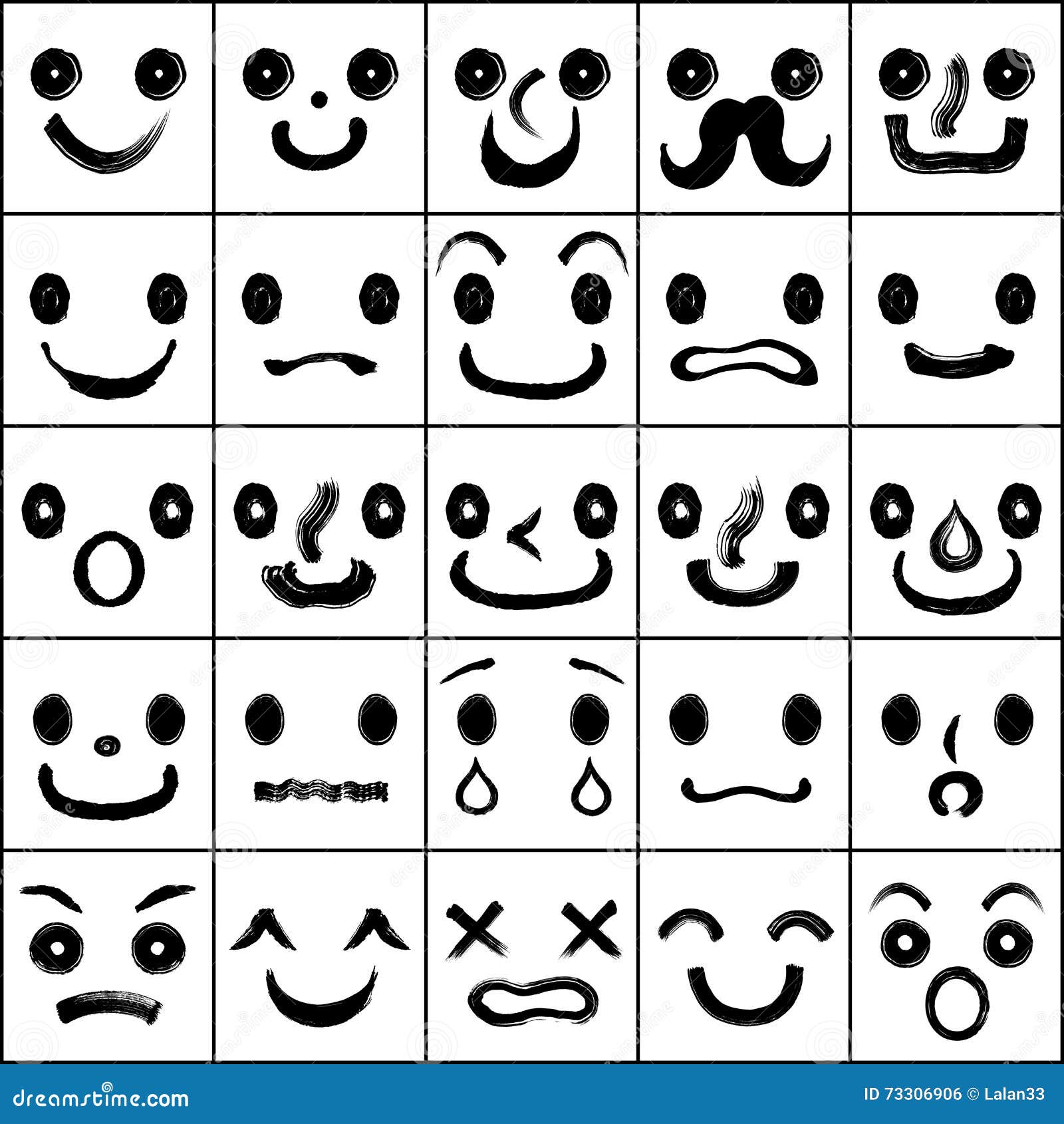 Set of Faces with Various Emotions. Stock Vector - Illustration of ...
