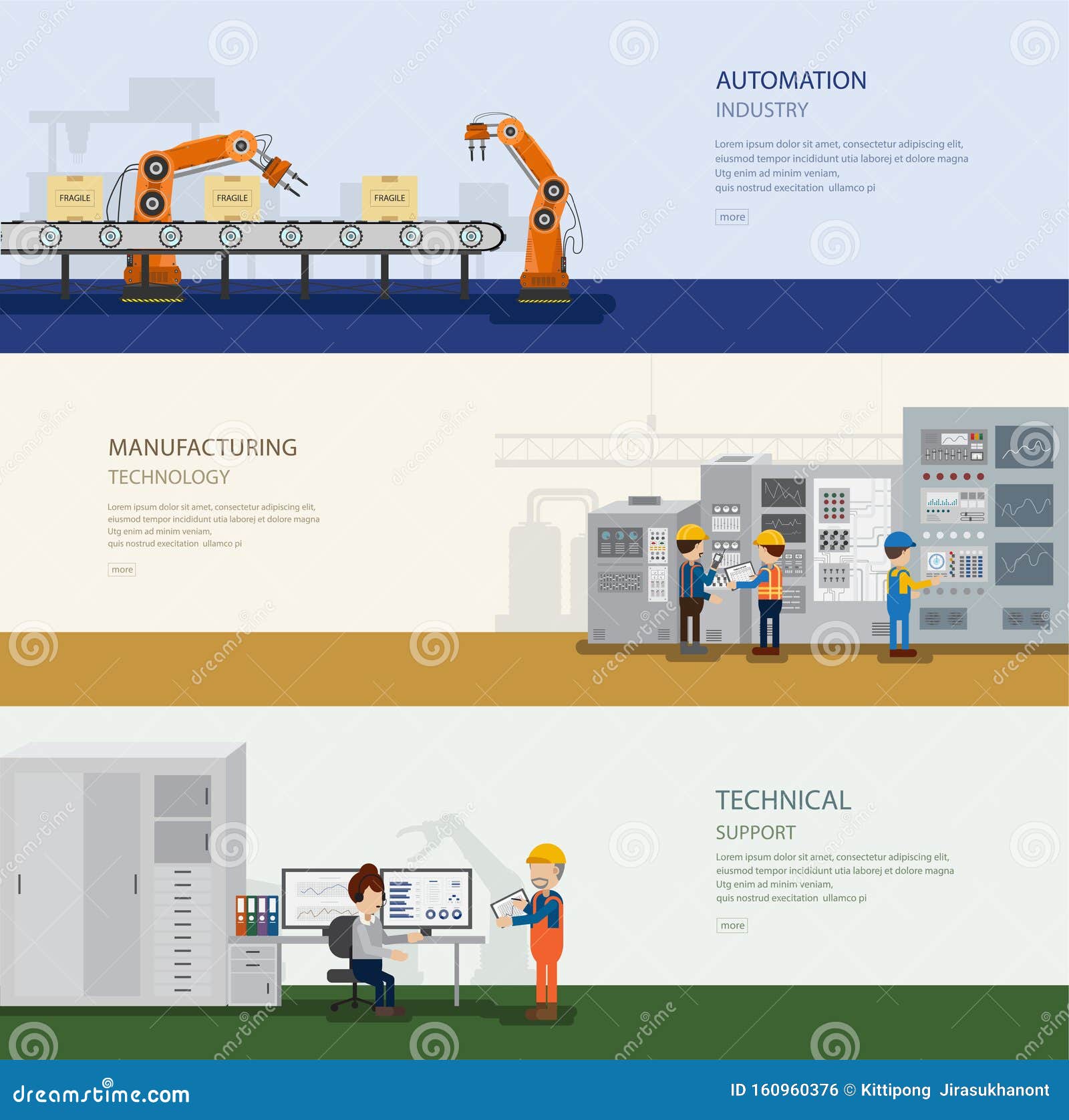 Set of factory banners stock vector. Illustration of cardboard - 160960376