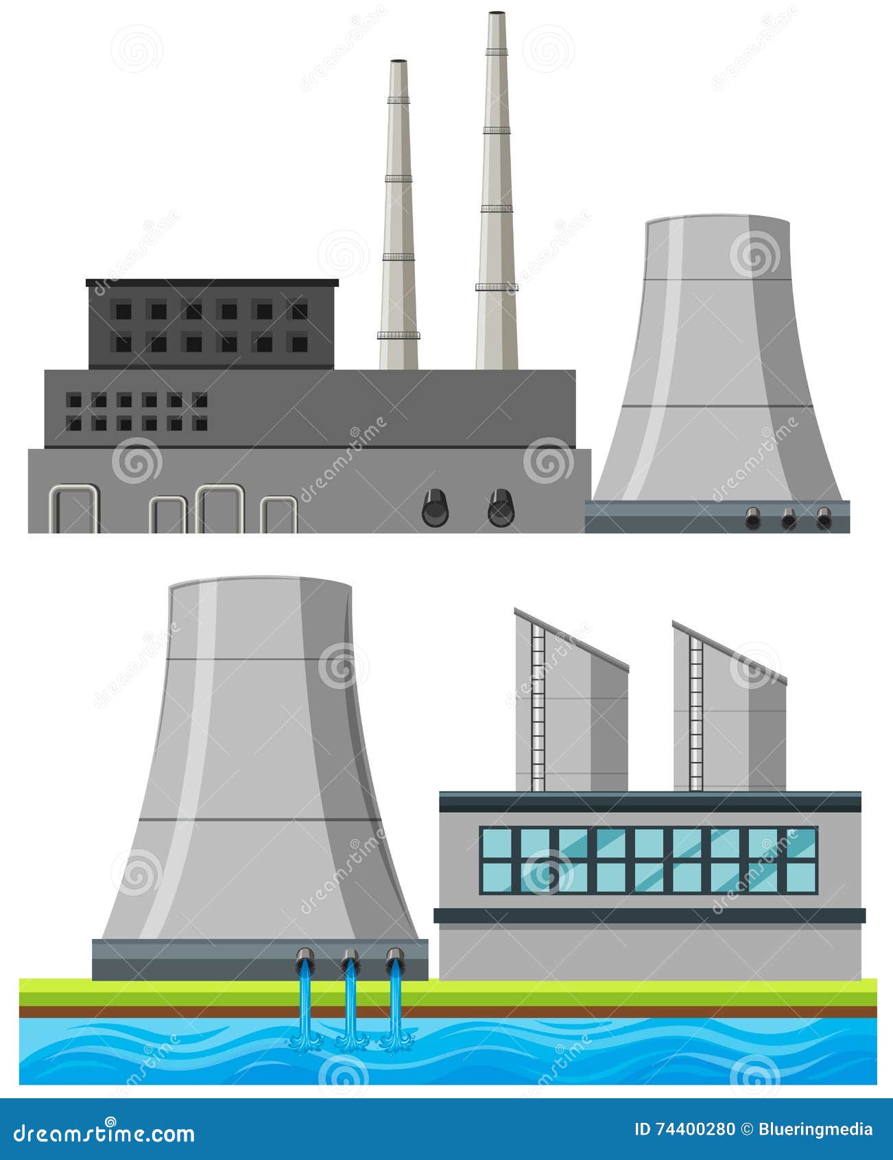 Set of factory buildings stock vector. Illustration of workplace - 74400280