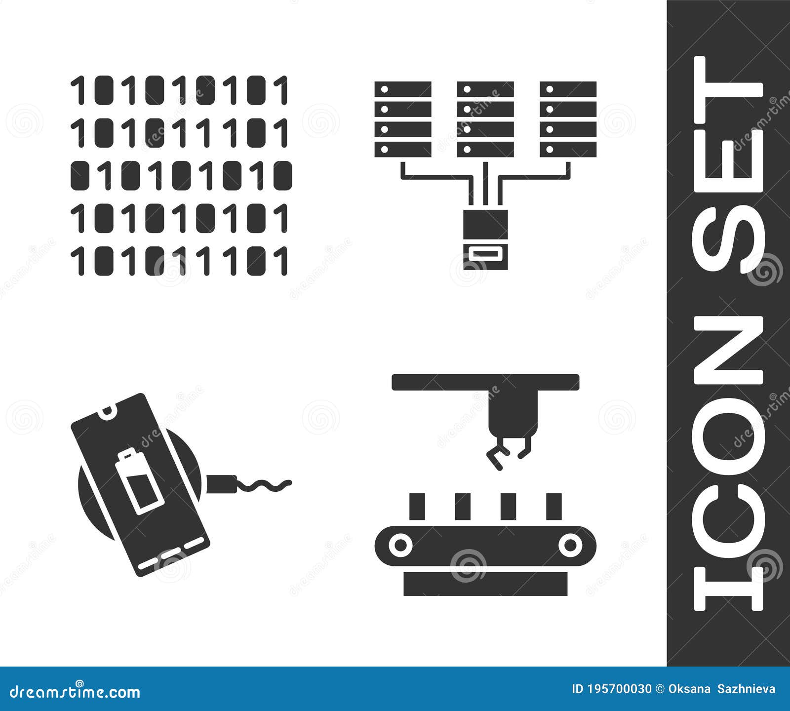 Set Factory Conveyor System Belt, Binary Code, Wireless Charger and ... Set Factory Conveyor System Belt, Binary Code, Wireless Charger and ...