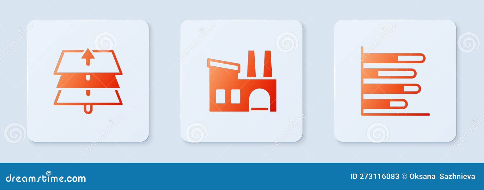 Set Factory, Layers and Pie Chart Infographic. White Square Button ... Set Factory, Layers and Pie Chart Infographic. White Square Button ...