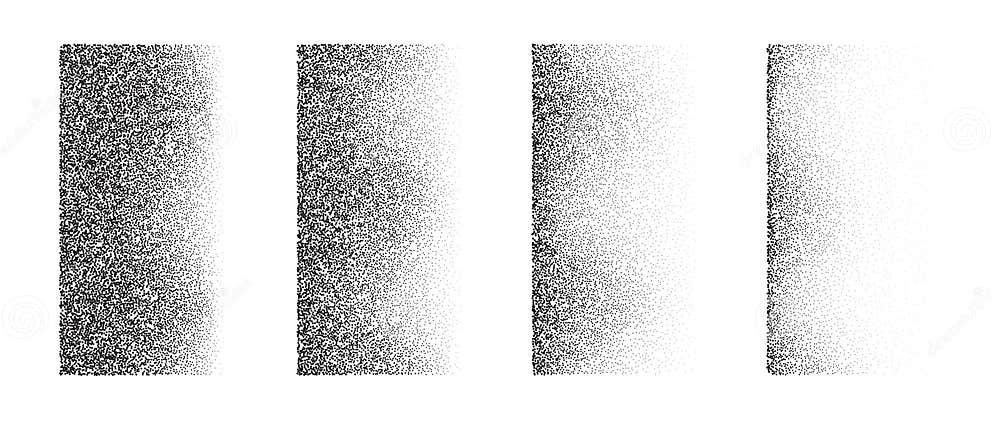Set of Fading Wavy Rectangular Gradients. Black Dotted Texture Element ...