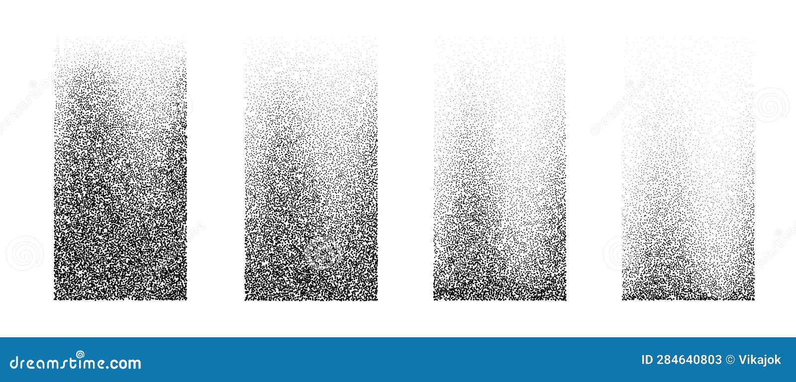 Set of Fading Wavy Rectangular Gradients. Black Vertical Dotted ...