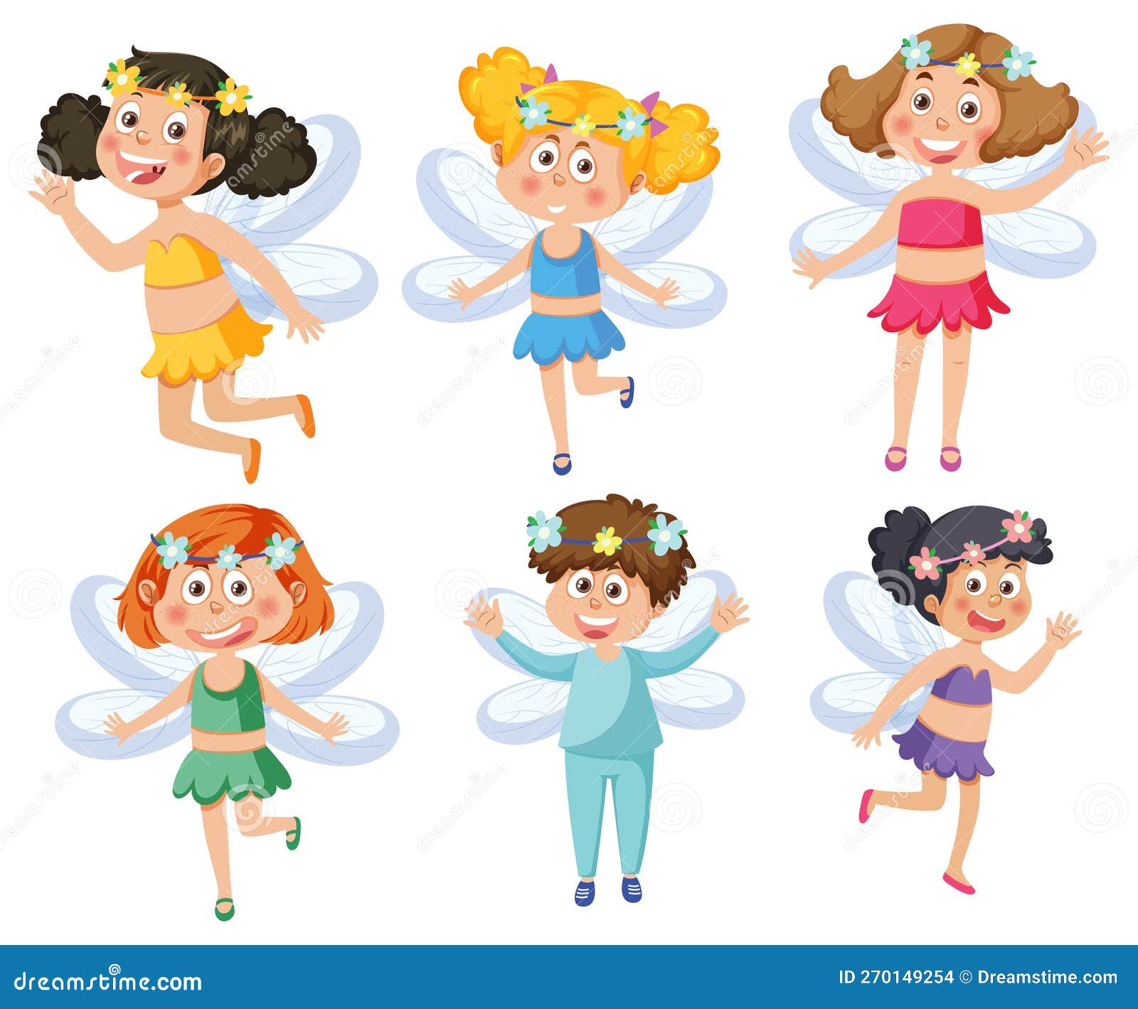 Set of fairies character stock vector. Illustration of myth - 270149254