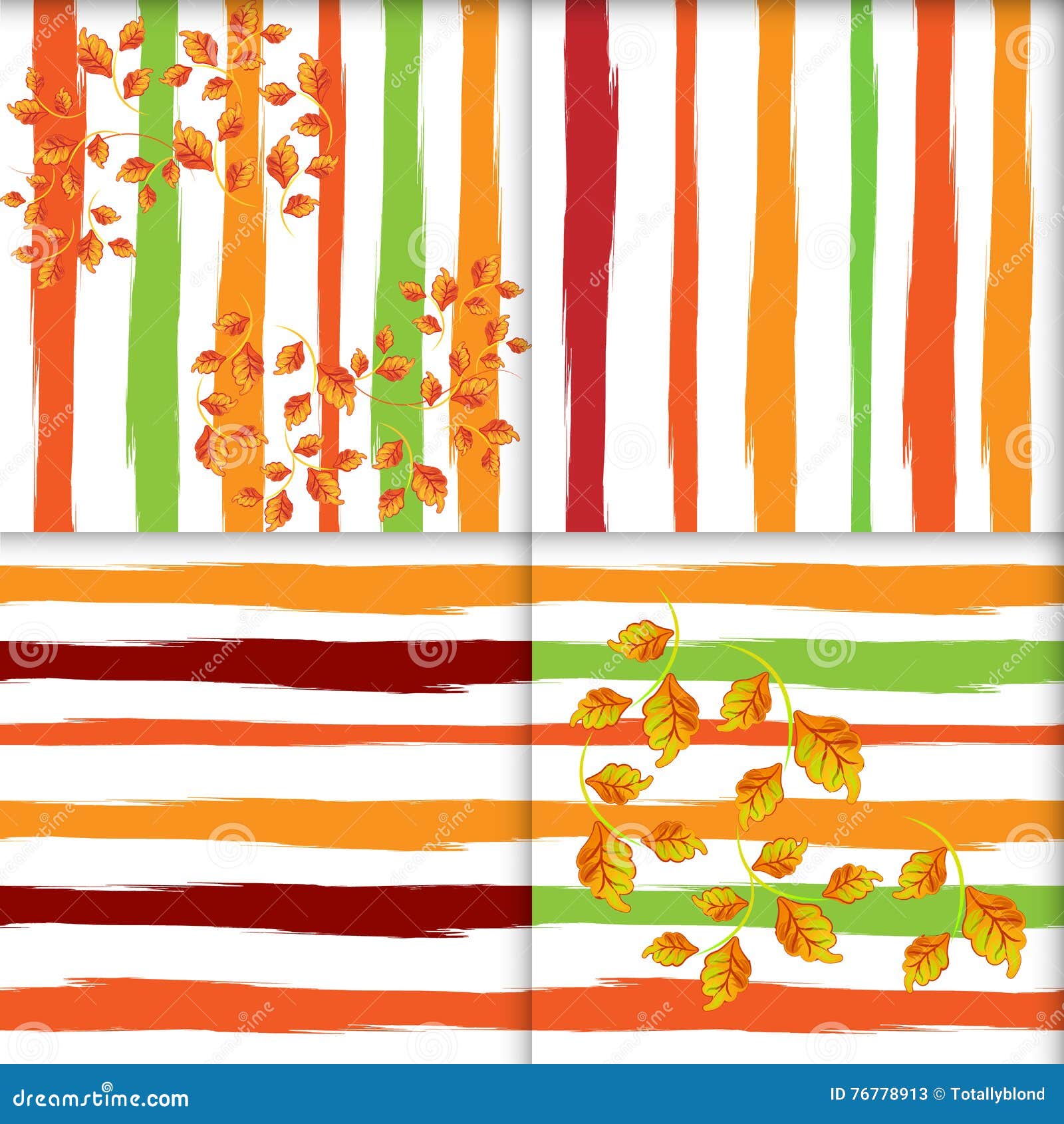 Set of Fall Floral Vintage Seamless Patterns Stock Vector ...