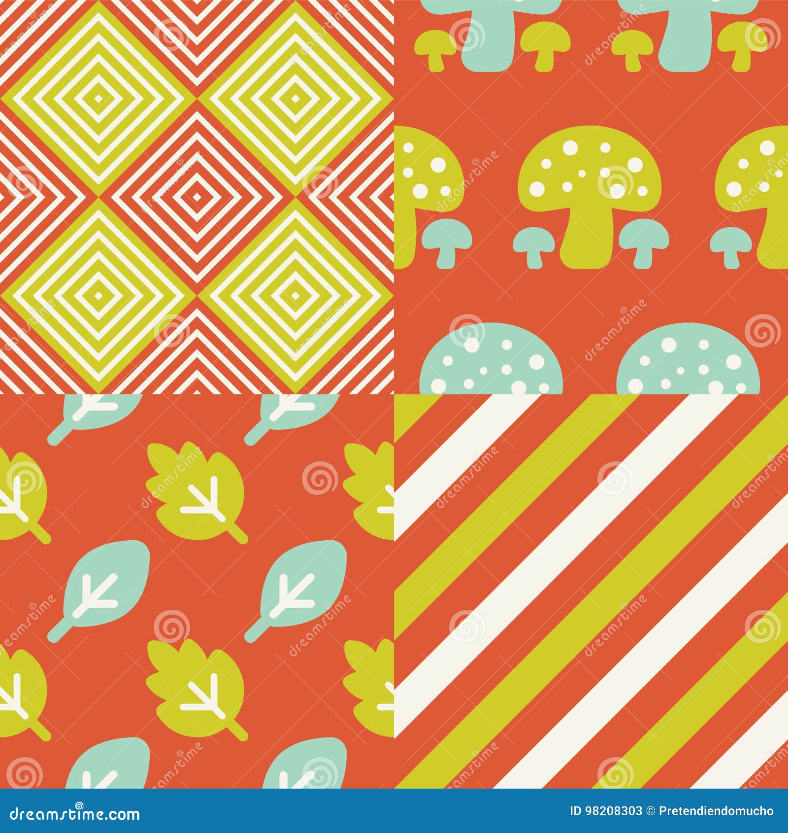 Set of Fall Inspired Patterns Stock Vector - Illustration of leaves ...