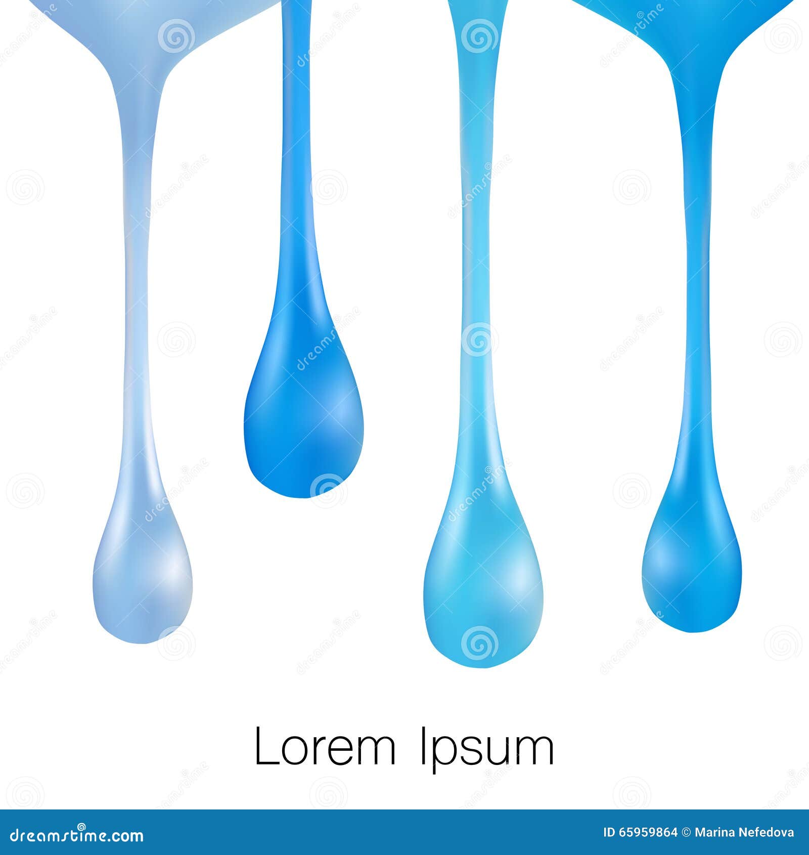 Set of Falling Drops in Blue Colors Stock Illustration - Illustration ...