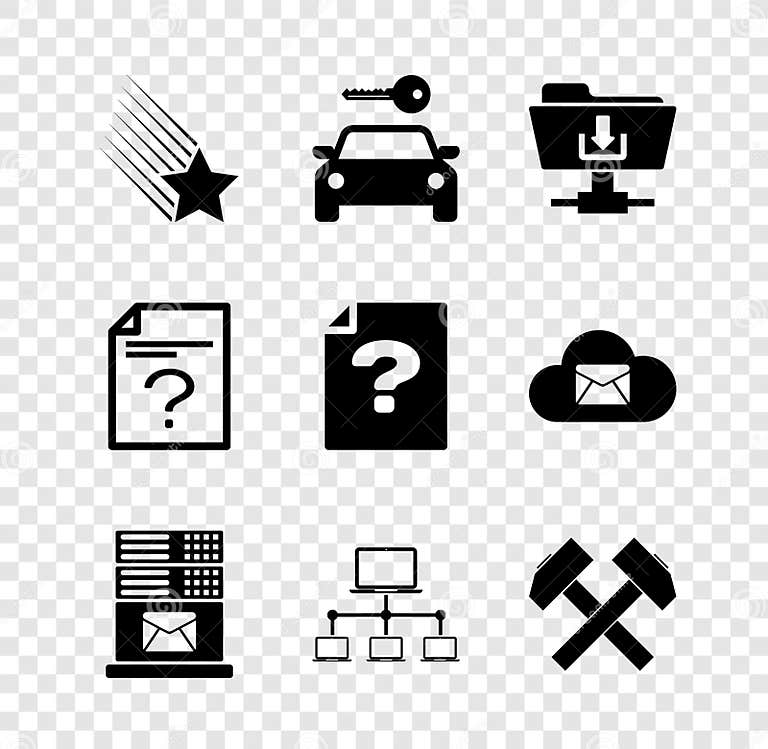 Set Falling Star Car Rental Ftp Folder Download Mail Server Computer Network And Two Crossed