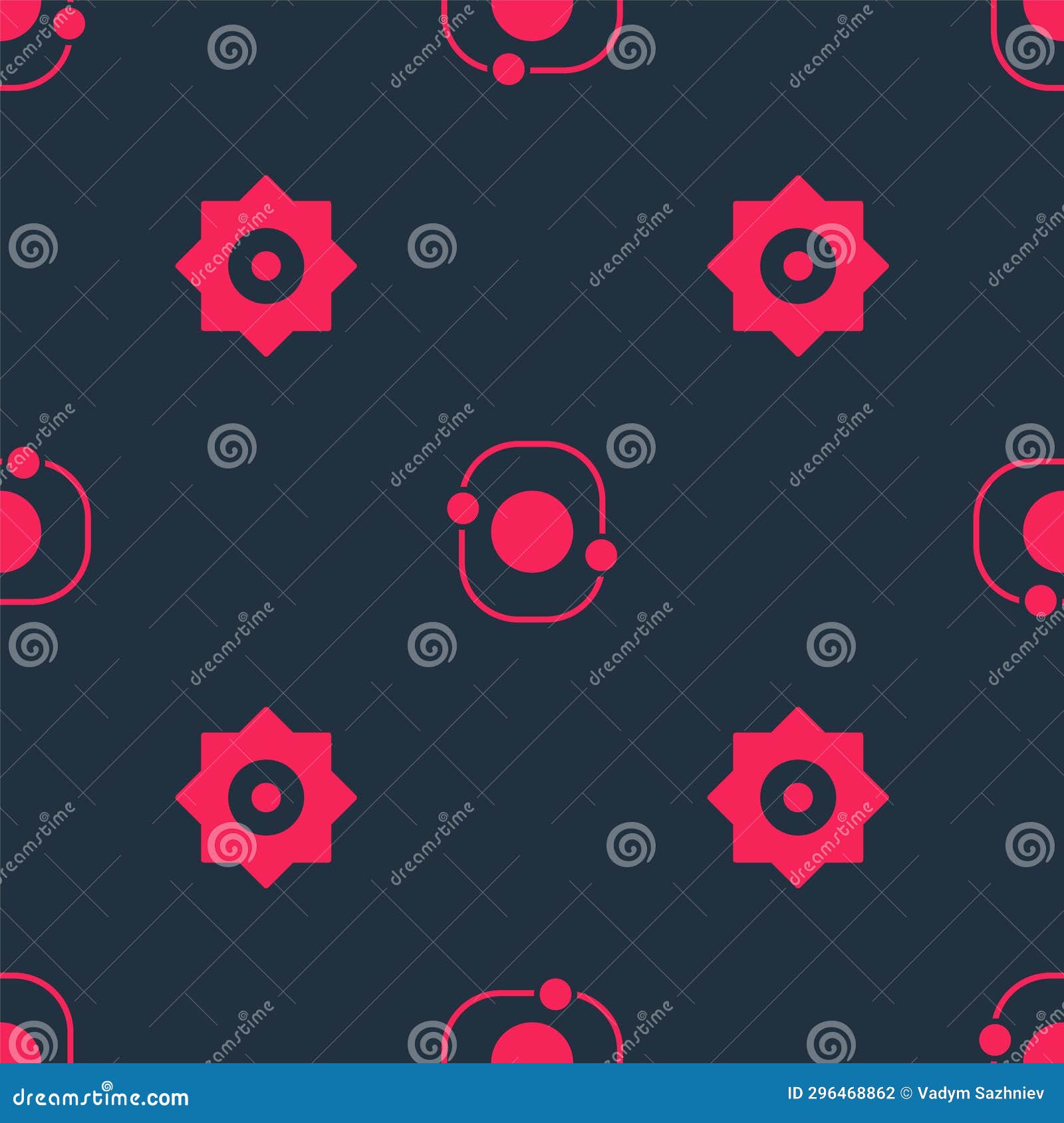 Set Falling Star and Solar System on Seamless Pattern. Vector Stock ...