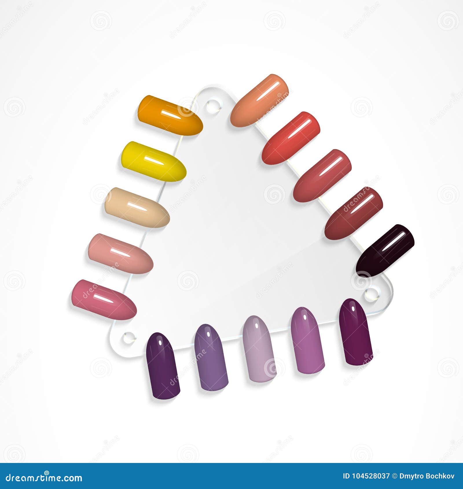 Set of False Nails for Manicure. Tips. Varnish Color Palette for Nail ...