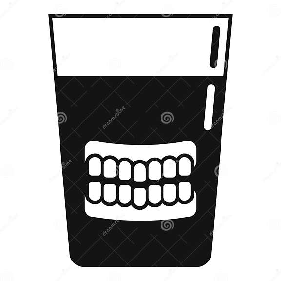 Set of False Teeth Icon, Simple Style Stock Vector - Illustration of ...