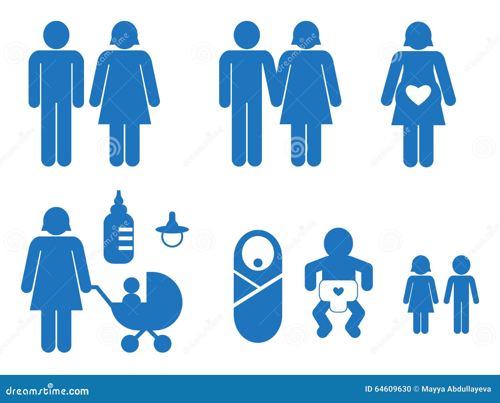 Set of Family Icons - Vector Stock Vector - Illustration of daughter ...