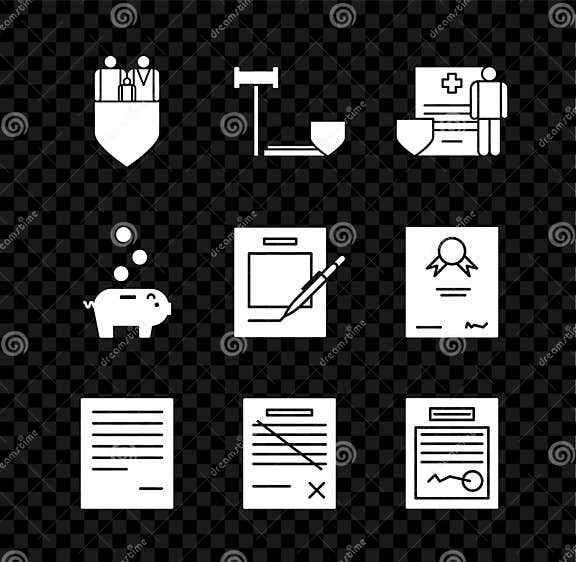 Set Family Insurance with Shield, Judge Gavel, Medical Clipboard ... Set Family Insurance with Shield, Judge Gavel, Medical Clipboard ...