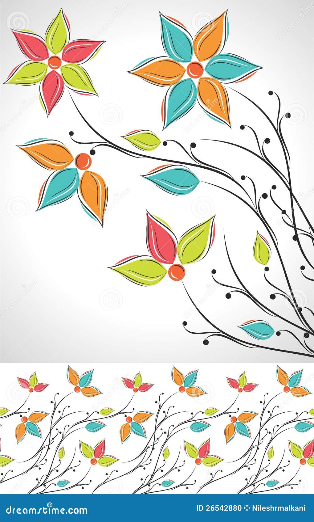 Fancy Flower Design Cartoon Vector | CartoonDealer.com #26186435