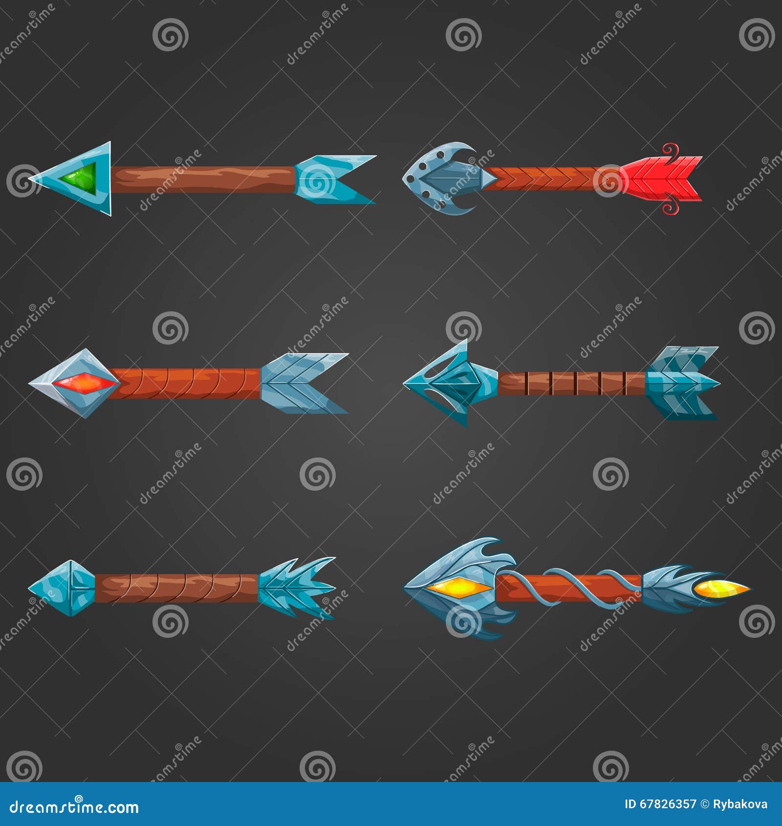 Set of fantastic arrows-2 stock illustration. Illustration of direction ...