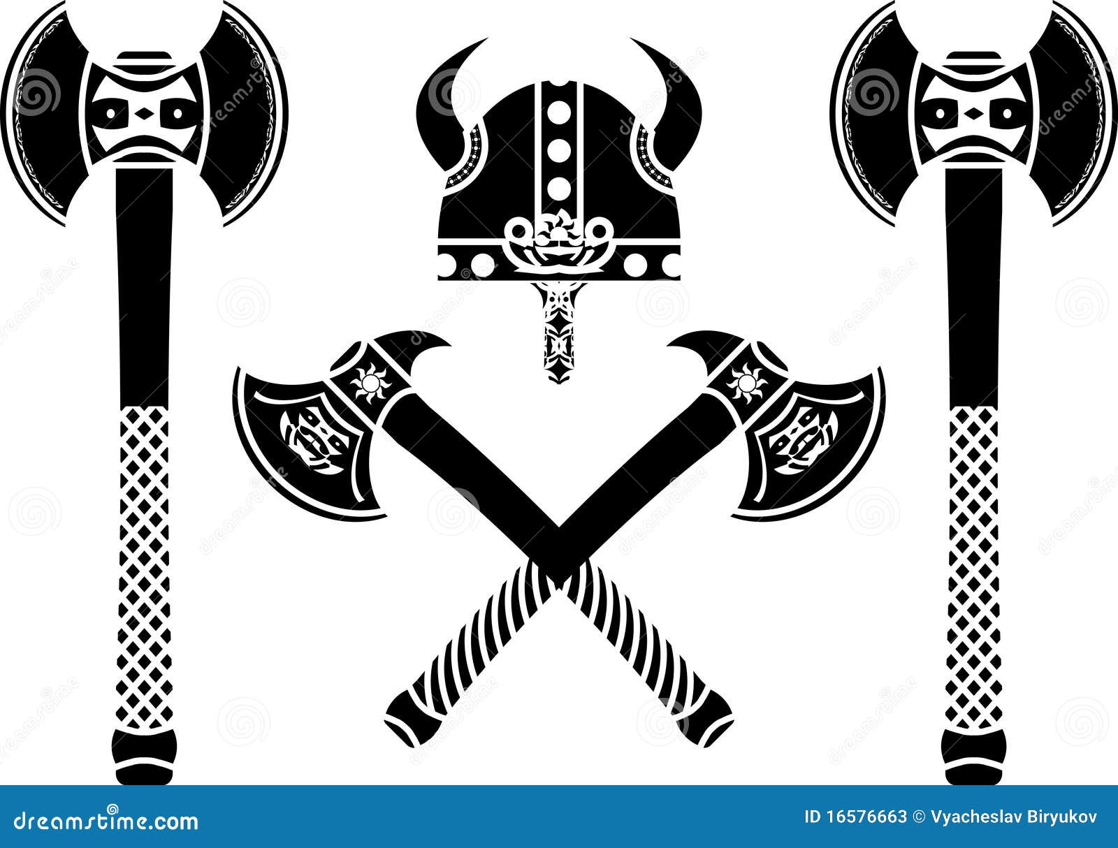 Set of fantasy axes stock vector. Illustration of danger - 16576663