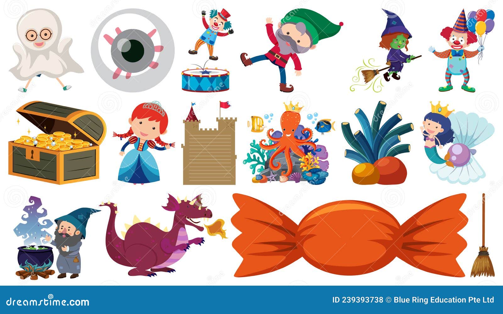 Set of Fantasy Cartoon Characters Stock Vector - Illustration of ...