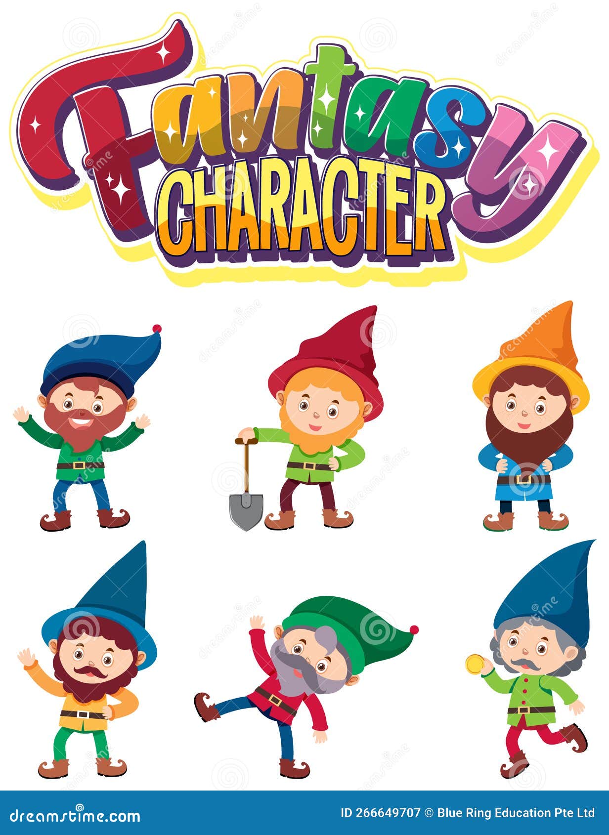 A Set of Fantasy Characters Stock Vector - Illustration of clipart ...
