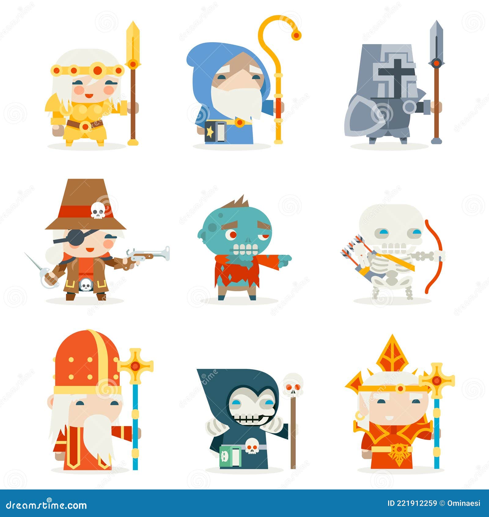 Set Fantasy Rpg Game Heroes Villains Character Minions Vector Icons ... Set Fantasy Rpg Game Heroes Villains Character Minions Vector Icons ...