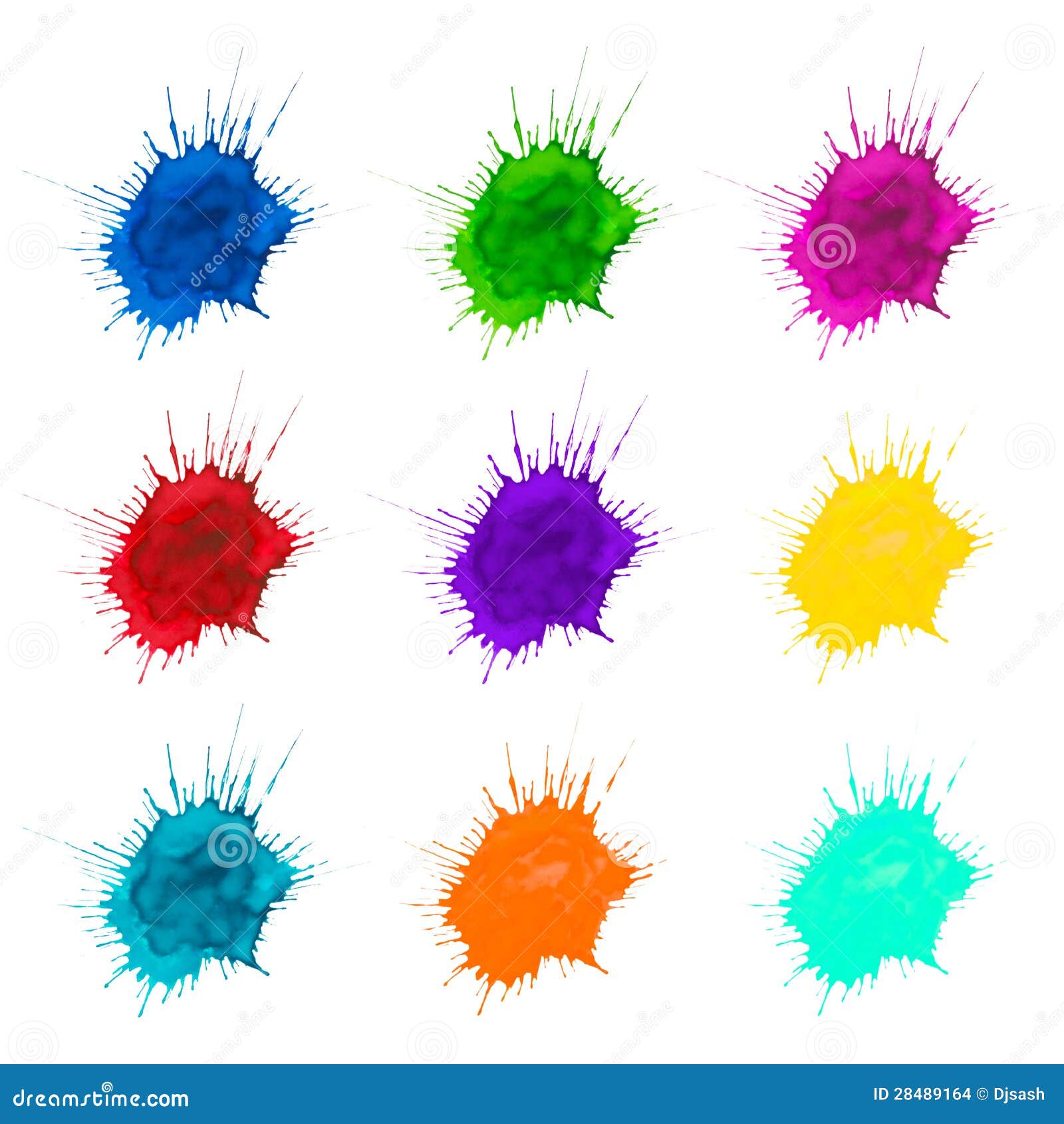 Set Farbflecken stockfoto. Bild von tropfenfänger, bunt - 28489164