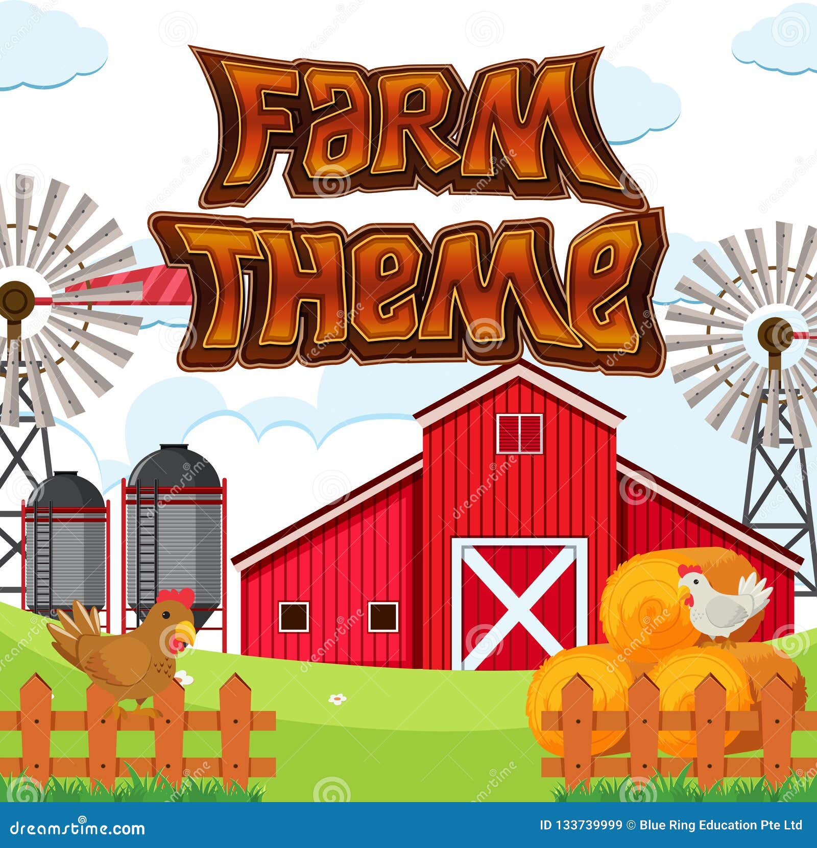 Set of farm theme stock vector. Illustration of cartoon - 133739999