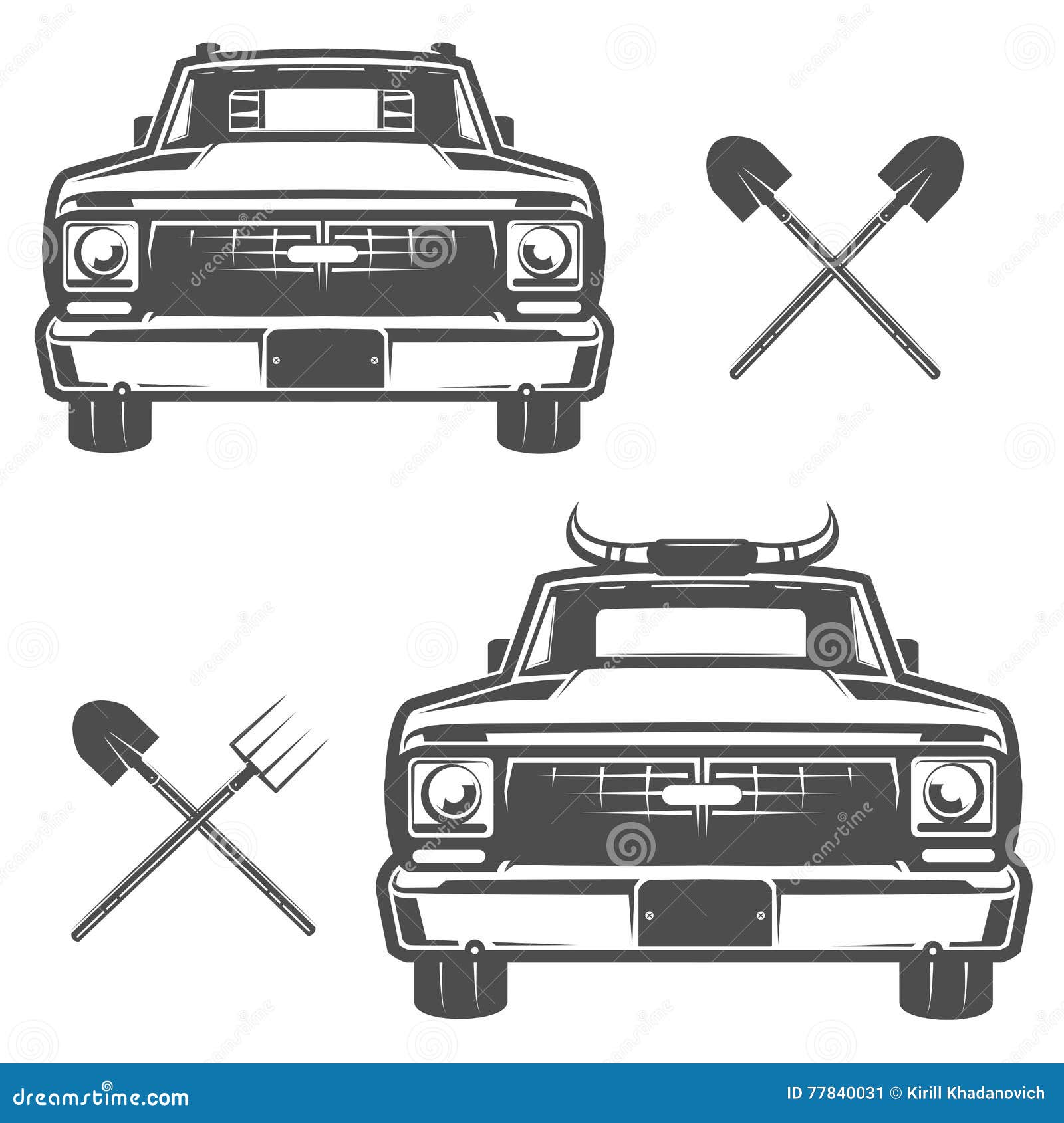 Set of Farm Truck for Logo,emblems and Design. Stock Vector ...