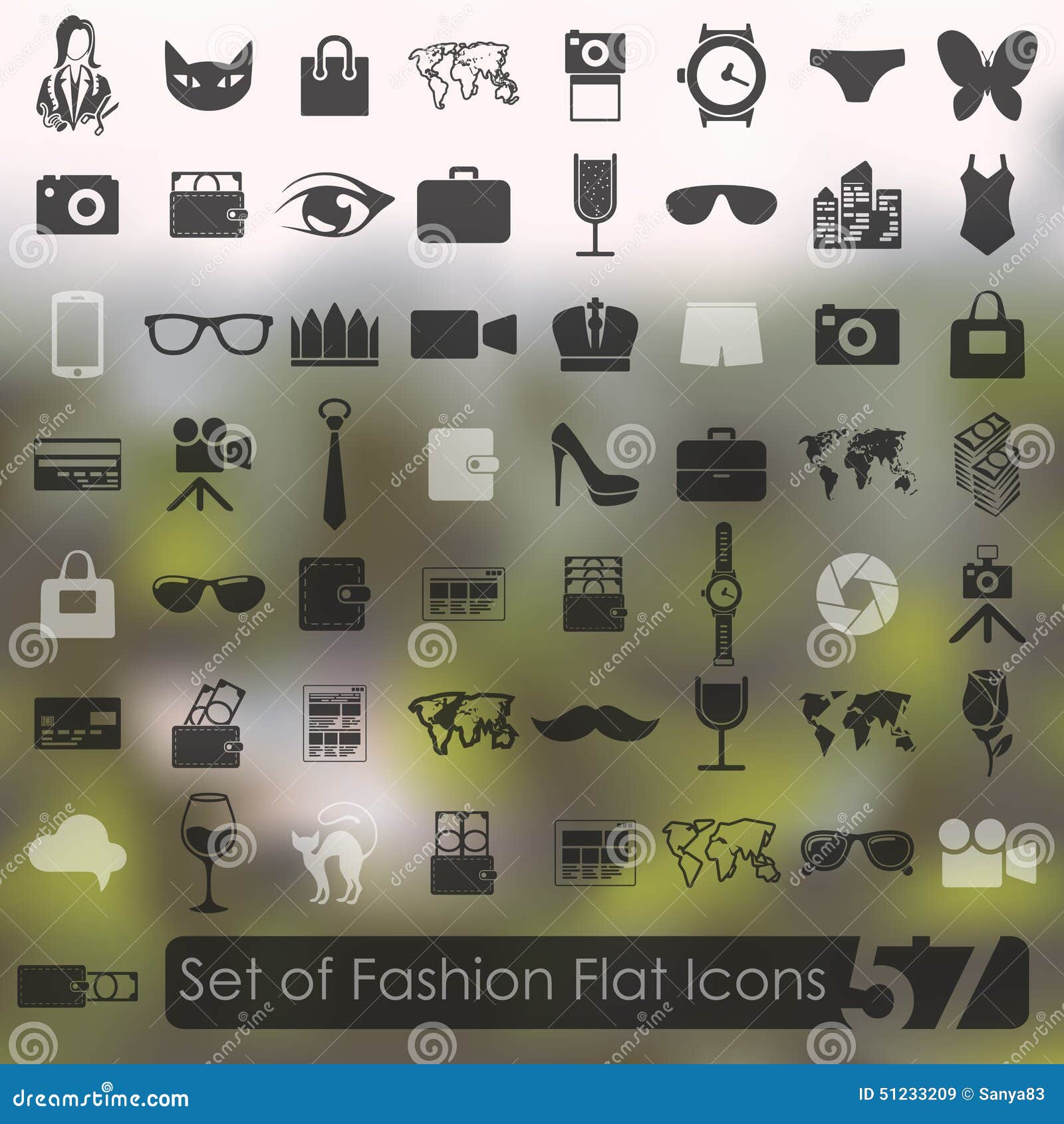Set of fashion icons stock vector. Illustration of heart - 51233209