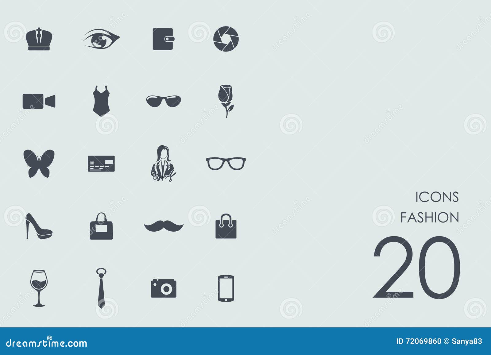 Set of fashion icons stock vector. Illustration of object - 72069860