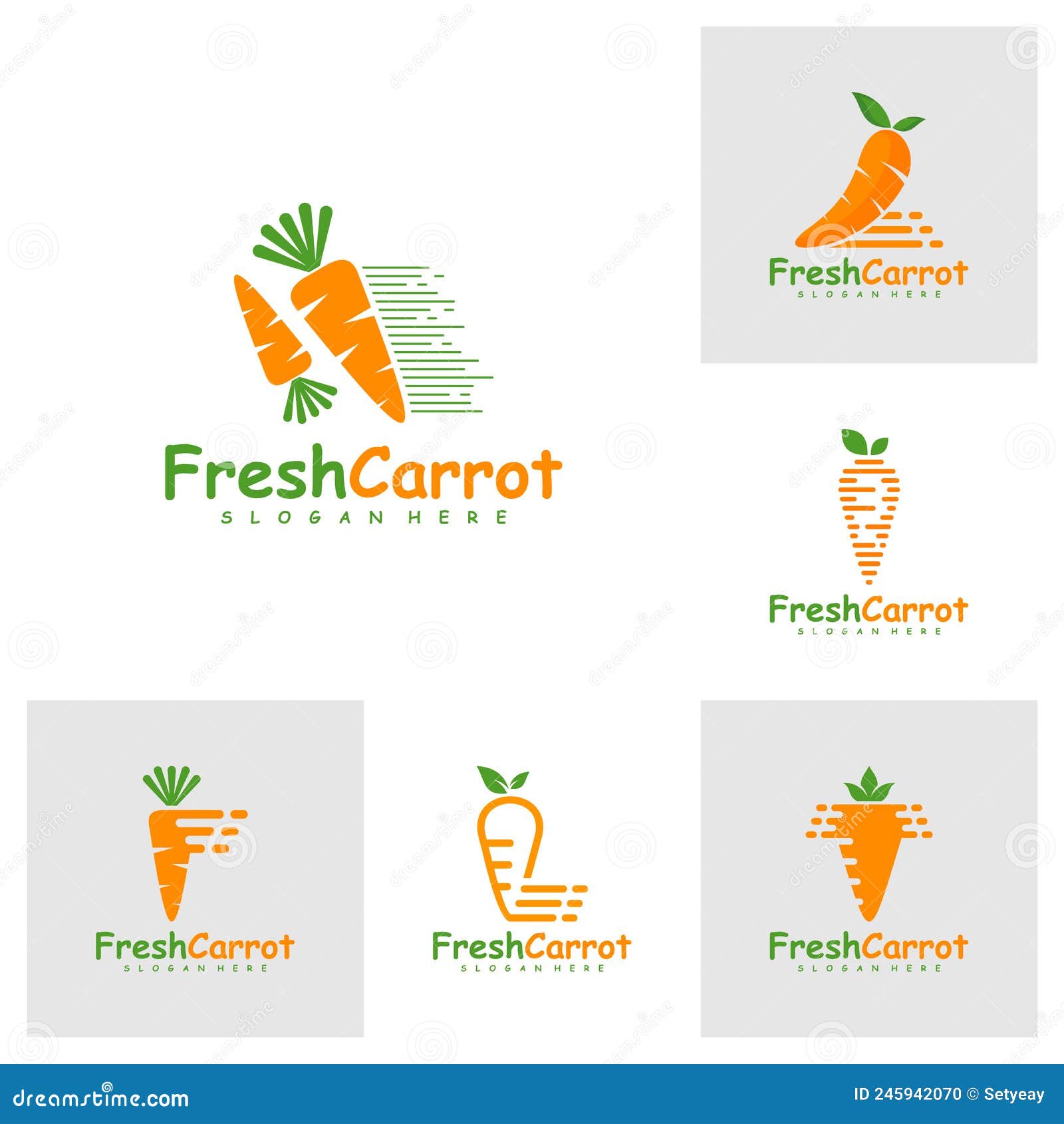 Set of Fast Carrot Logo Design Vector, Creative Carrot Logo Design ...