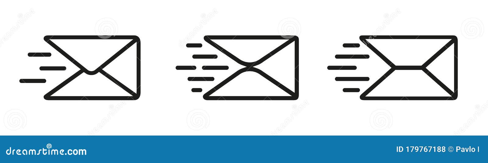 Set Fast Letters Icons, Send Message Signs - Vector Stock Vector ...