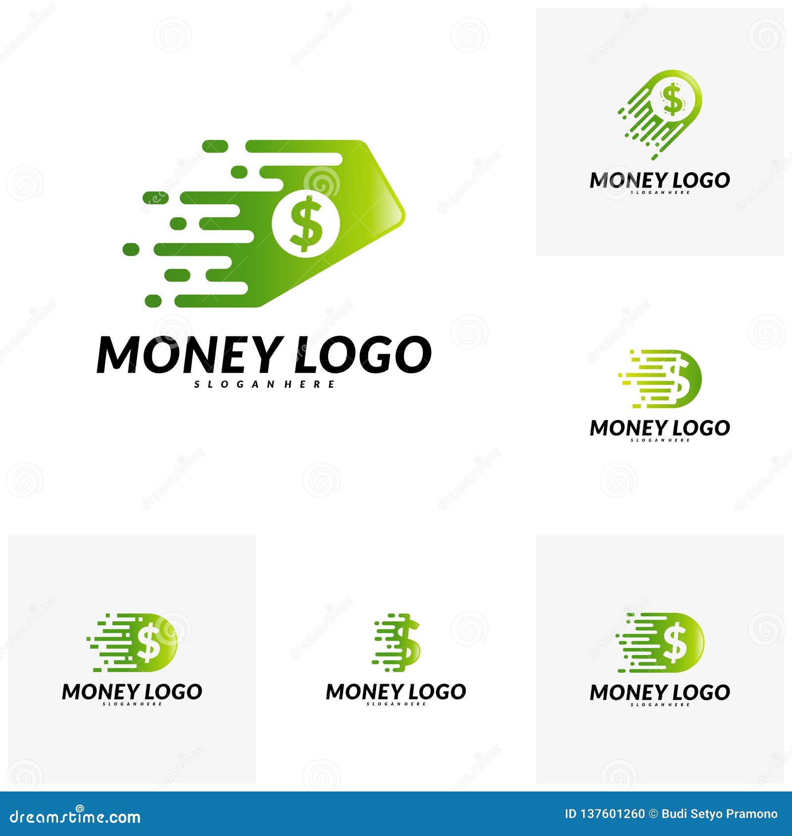 Set of Fast Money Logo Design Concept Vector. Fast Coin Logo Template ...