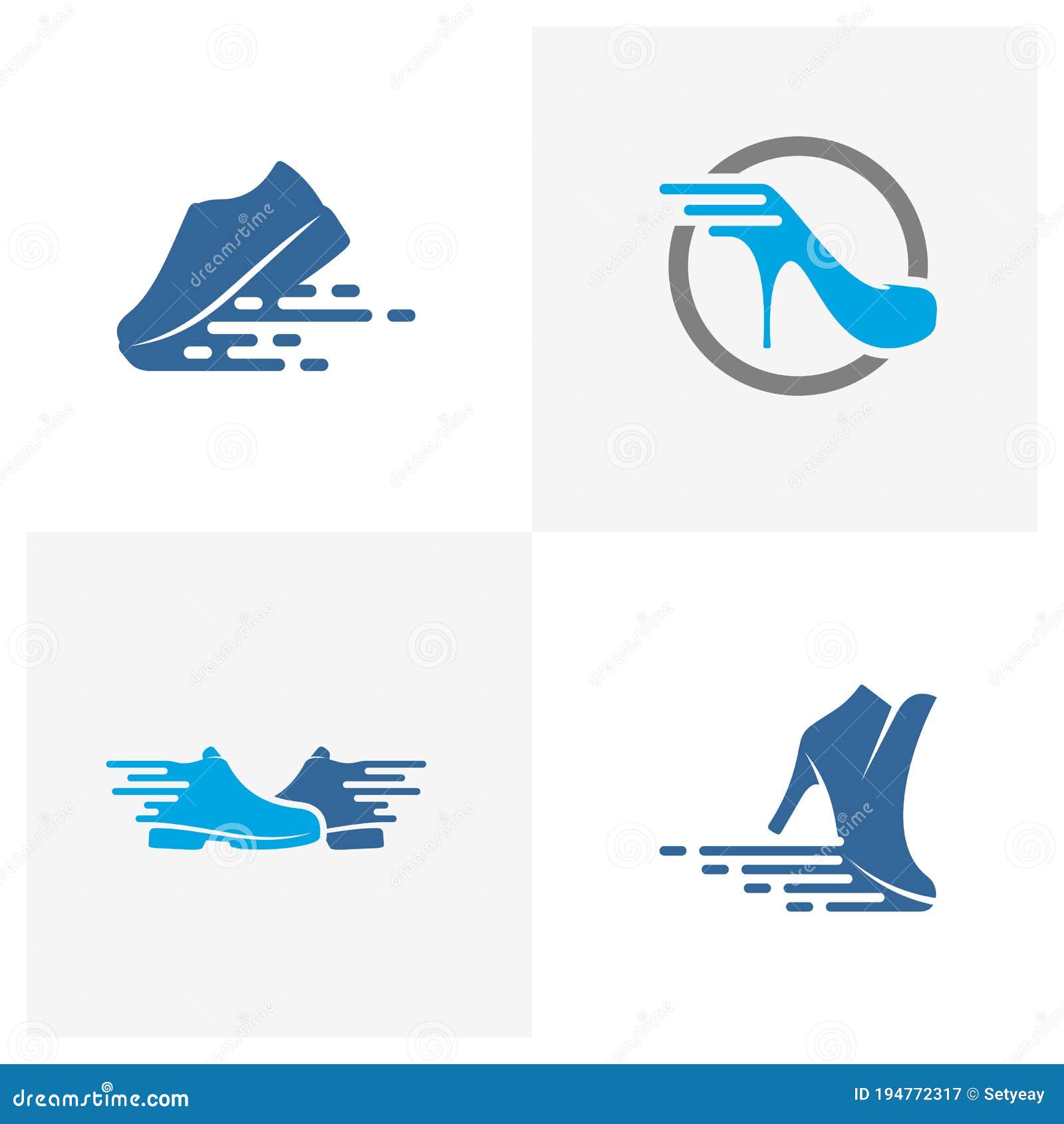 Set of Fast Shoes Logo Design Concept Vector Template, Icon Symbol ...