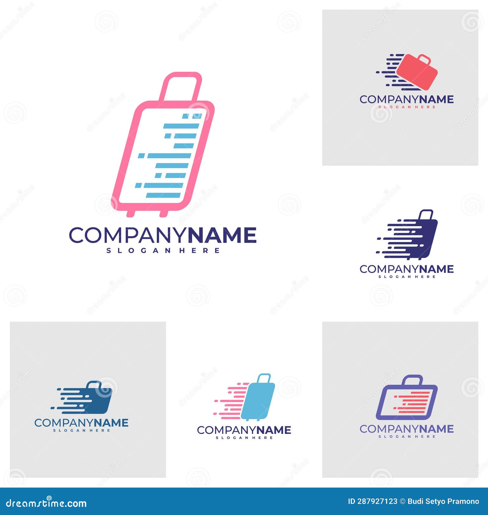 Set of Fast Suitcase Logo Design Vector. Suitcase Logo Design Template ...