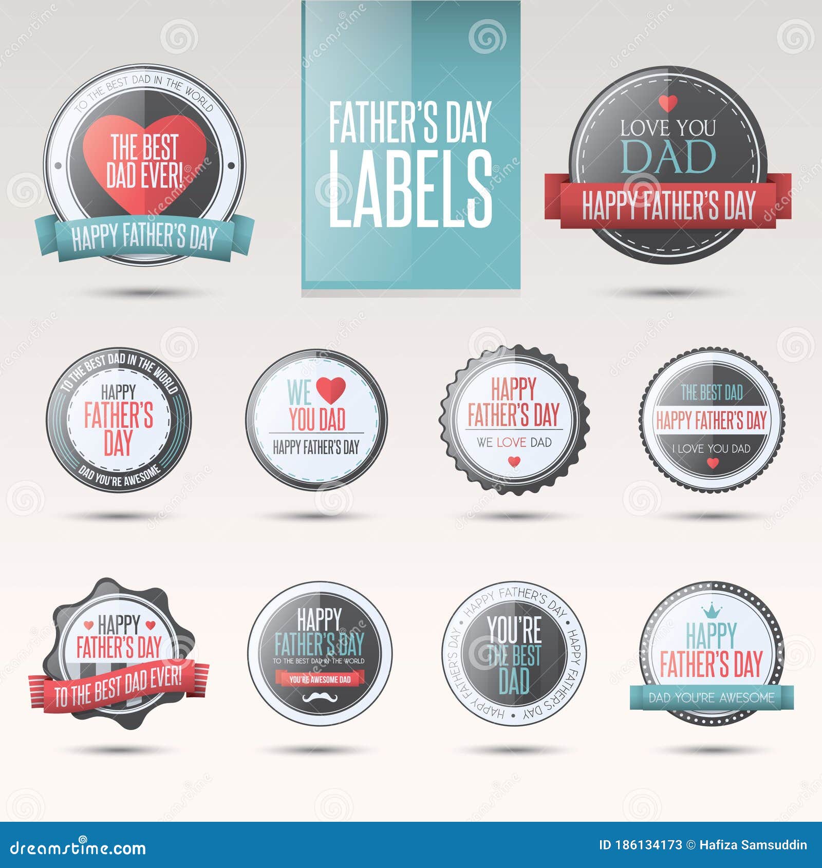 Set of Father S Day Labels. Vector Illustration Decorative Design Stock ...