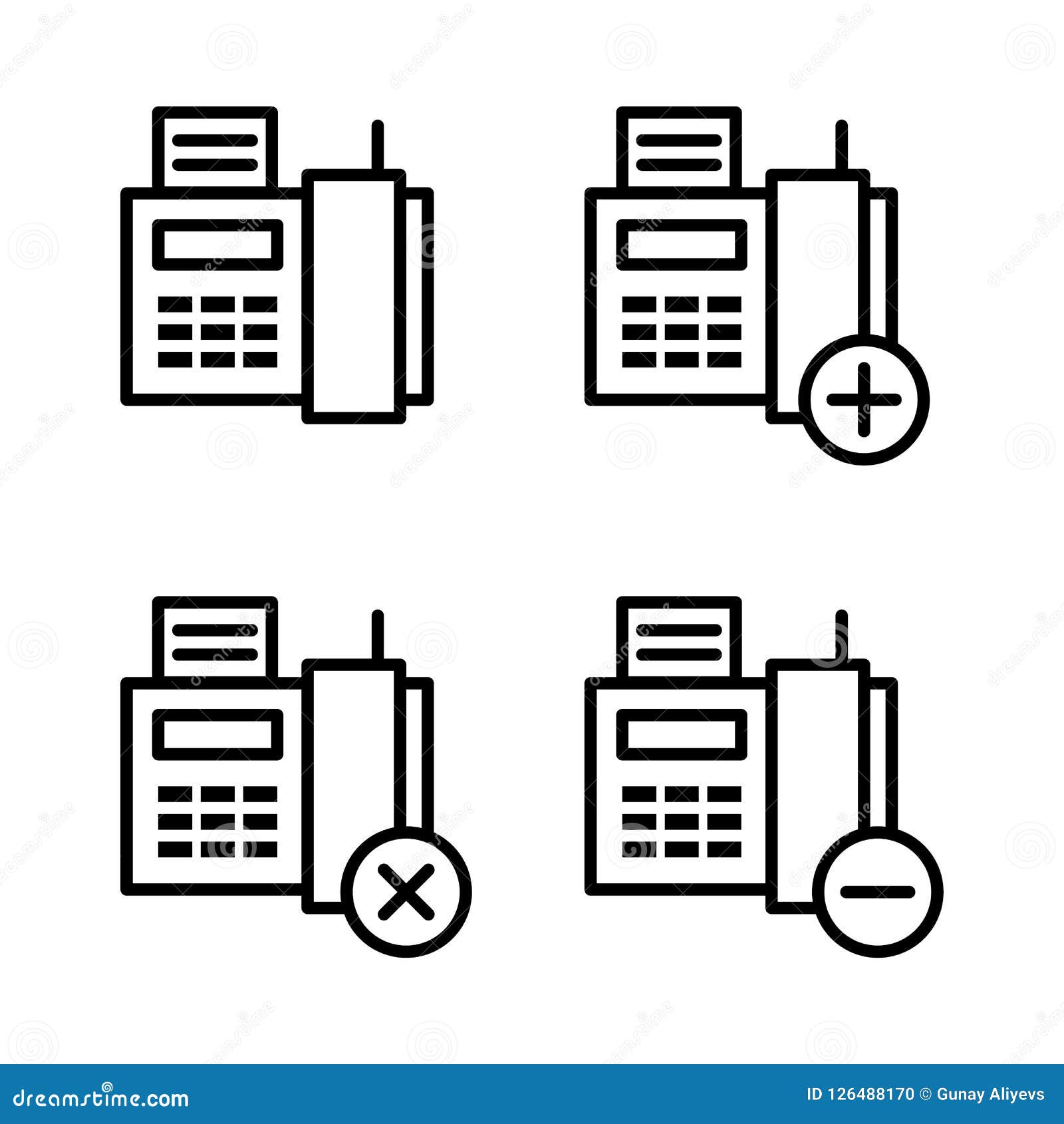 Set of Fax Icons. Element of Phone Icons for Mobile Concept and Web ...