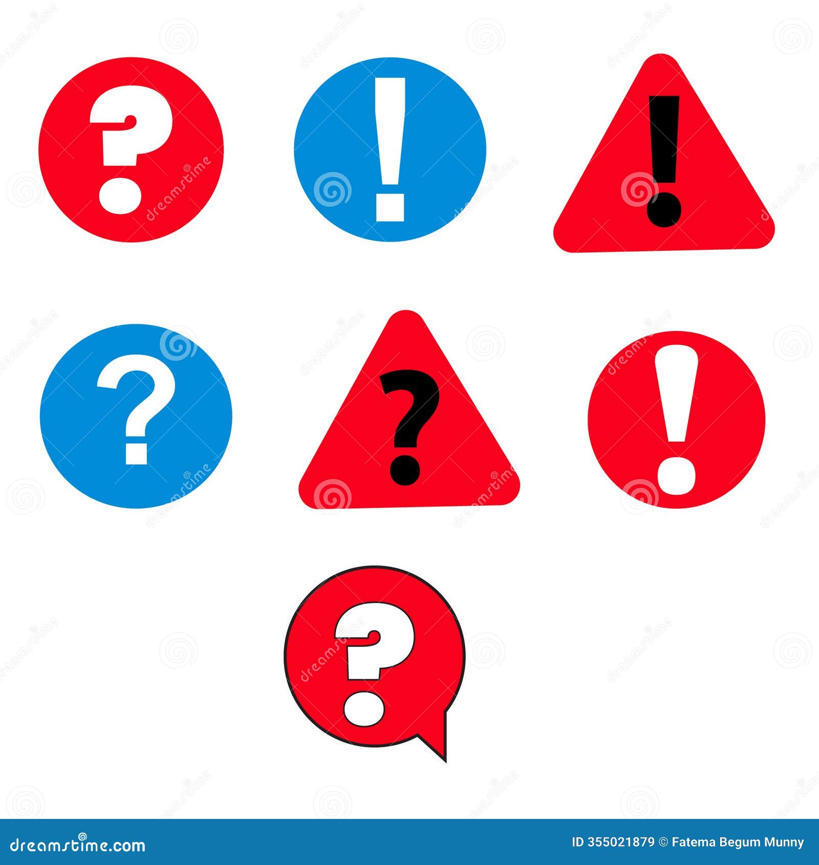 Minimalist Red and Blue Question Mark Icon Set Stock Illustration ...