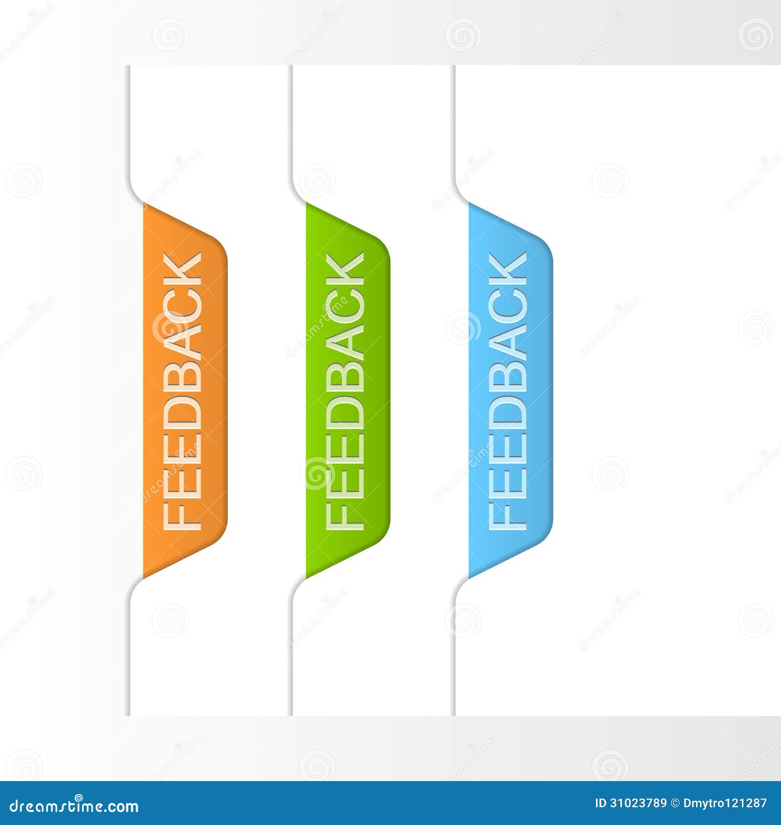 Set of feedback tabs. stock vector. Illustration of clip - 31023789