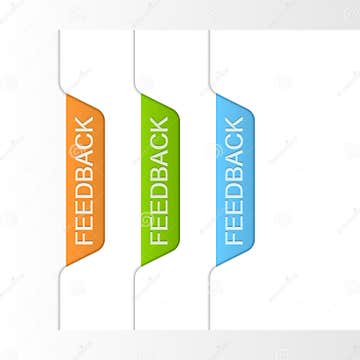 Set of feedback tabs. stock vector. Illustration of clip - 31023789