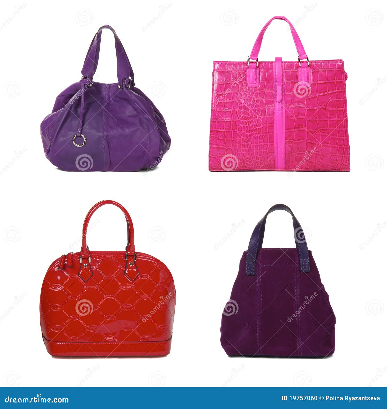 Set of Female Bags of Different Color Stock Photo - Image of background ...