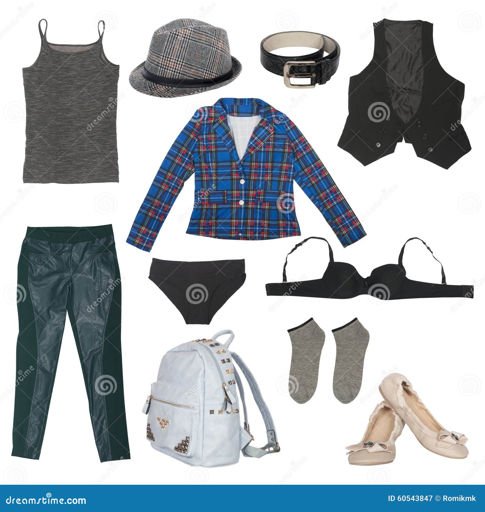 Set of Female Clothes and Accessories Stock Image - Image of socks ...