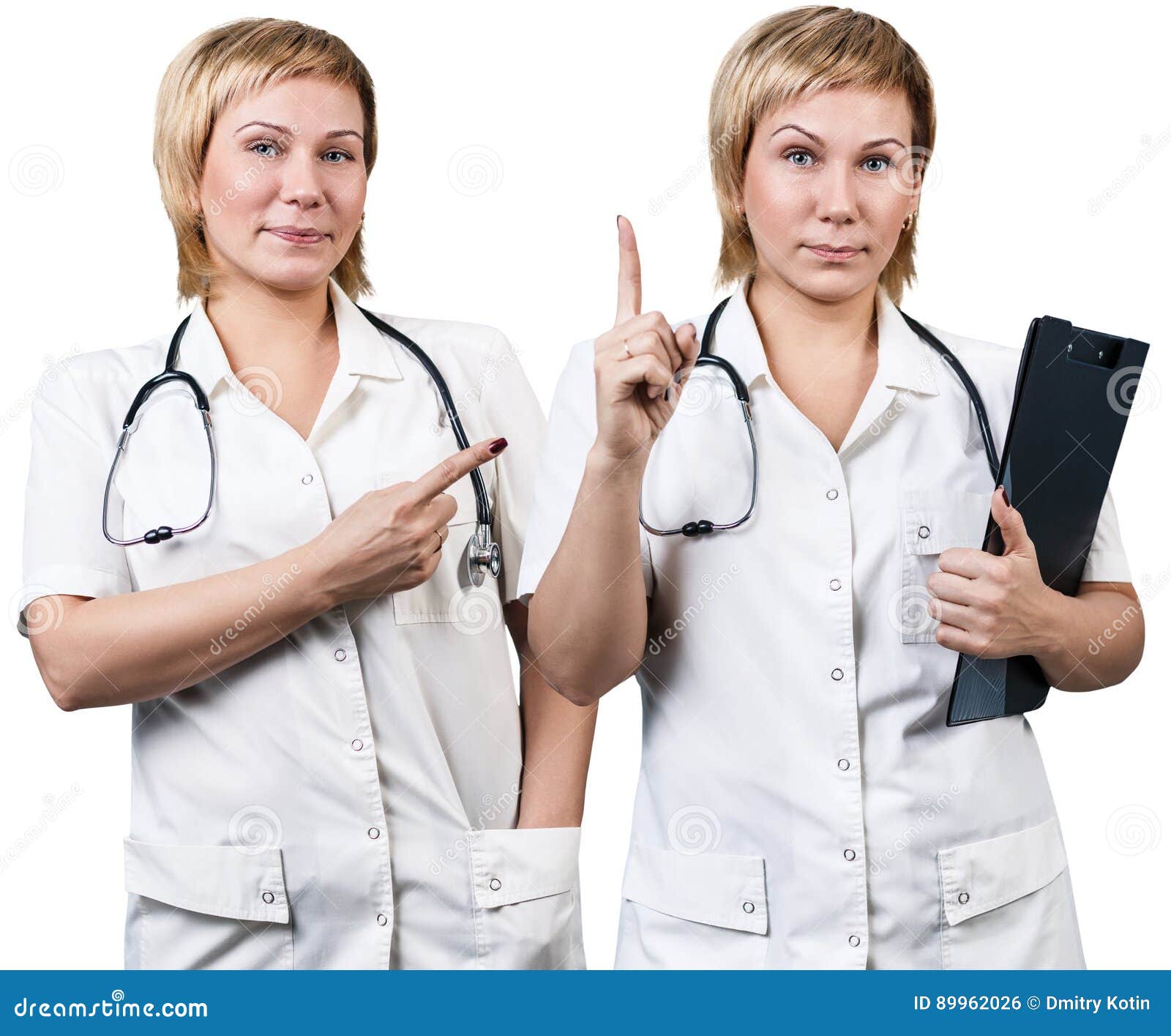 Set of Female Doctor with Different Equipment. Stock Photo - Image of ...