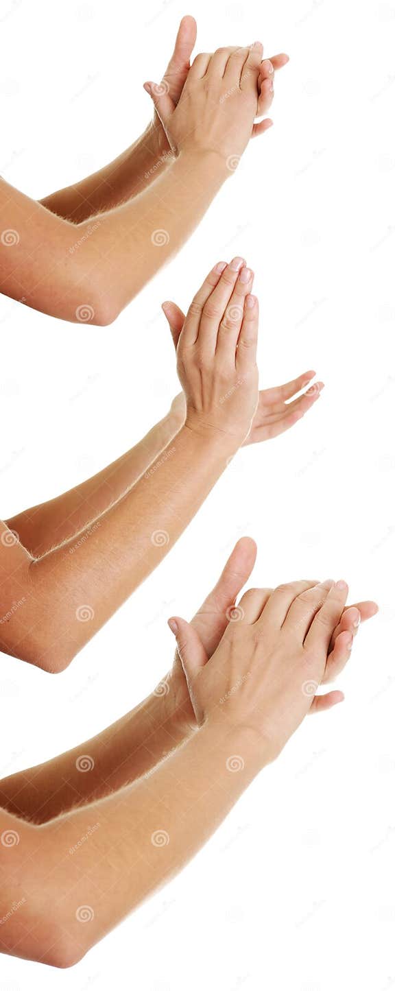 Set of Female Hands Clapping Stock Image - Image of applauding, concept ...
